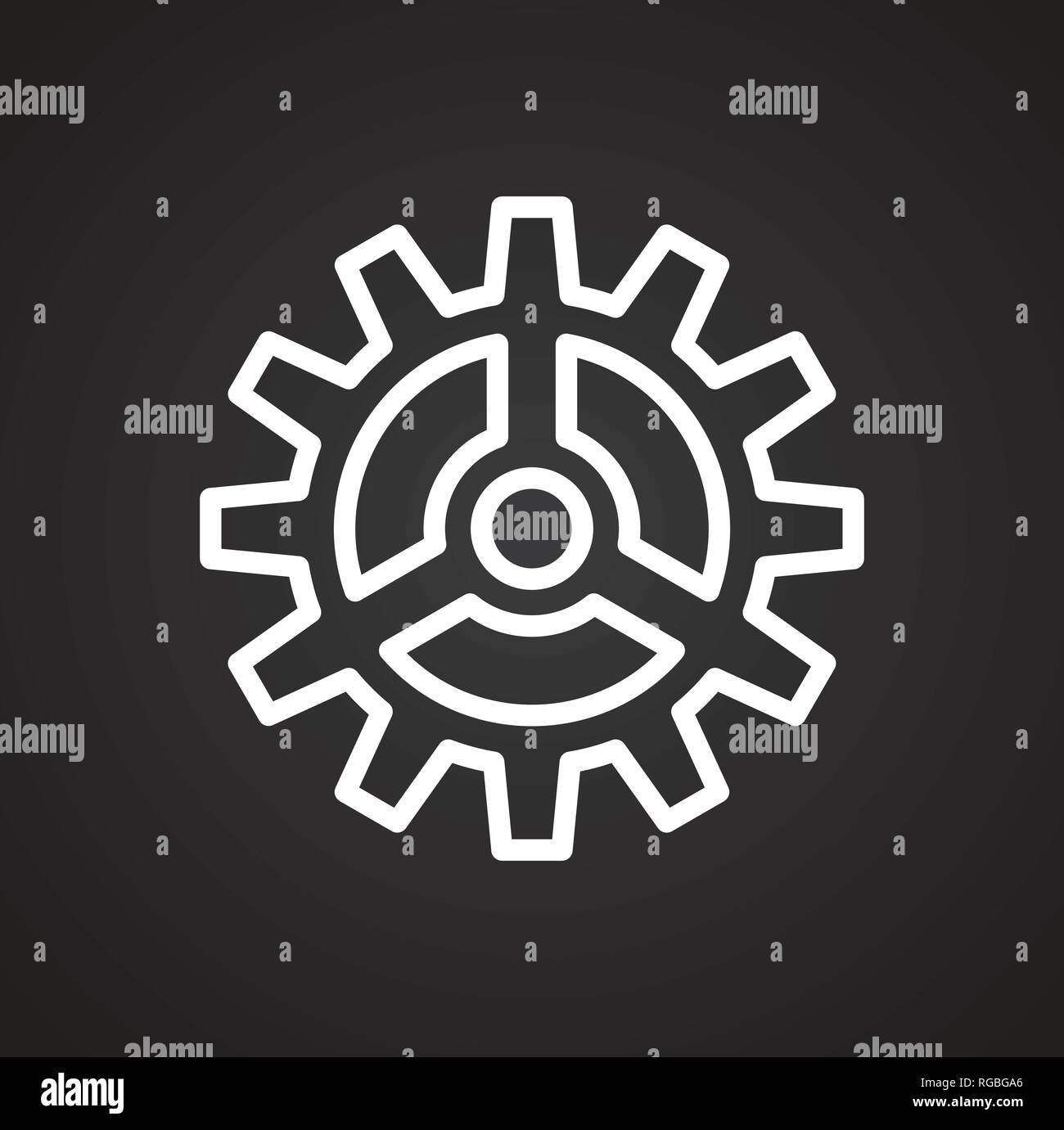 Gear icon on black background for graphic and web design, Modern simple ...
