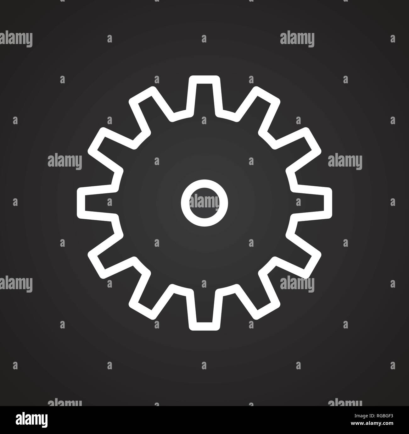 Gear icon on black background for graphic and web design, Modern simple ...