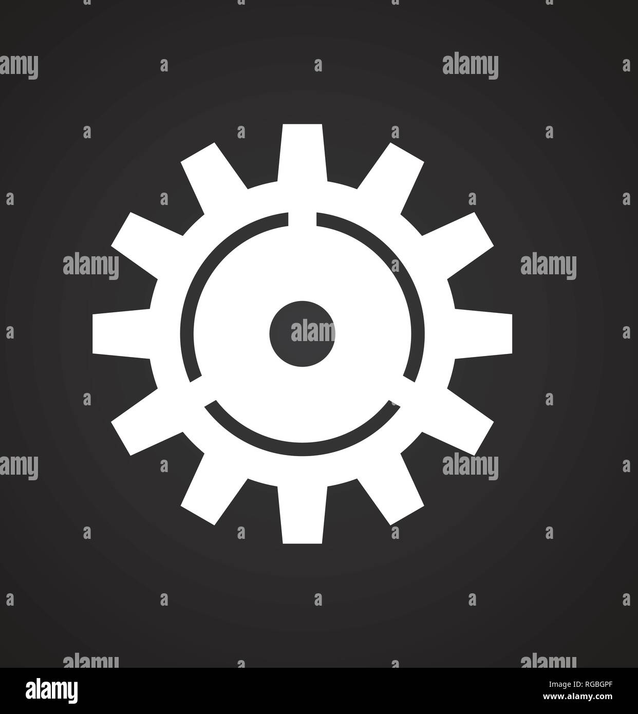Gear icon on black background for graphic and web design, Modern simple ...