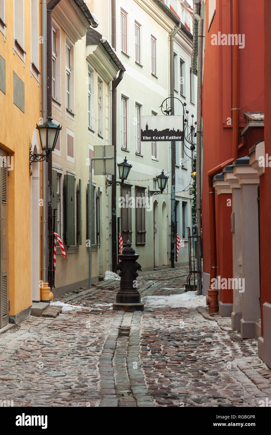 Latvia riga cobbled street hi-res stock photography and images - Alamy
