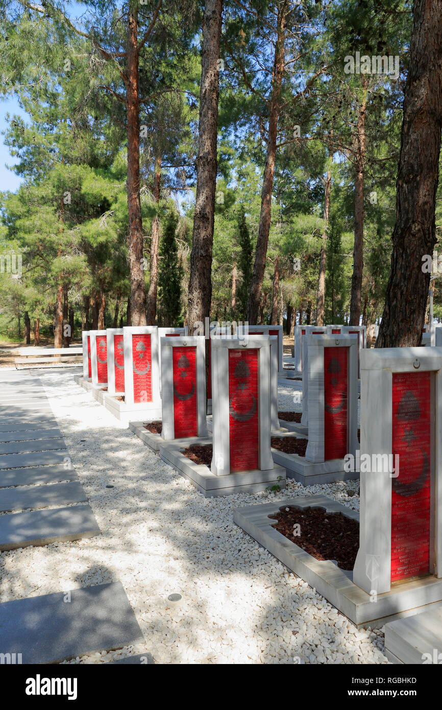 Canakkale, Turkey - The Symbolic cemetery, which martyrs in the war ...
