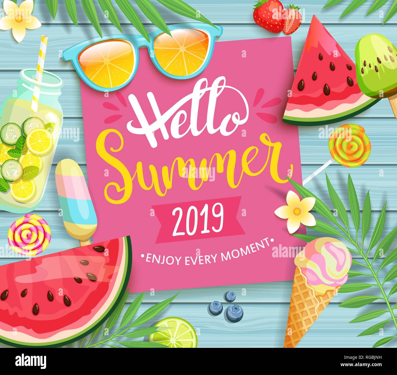 Summer orange banner background Stock Vector Images - Alamy