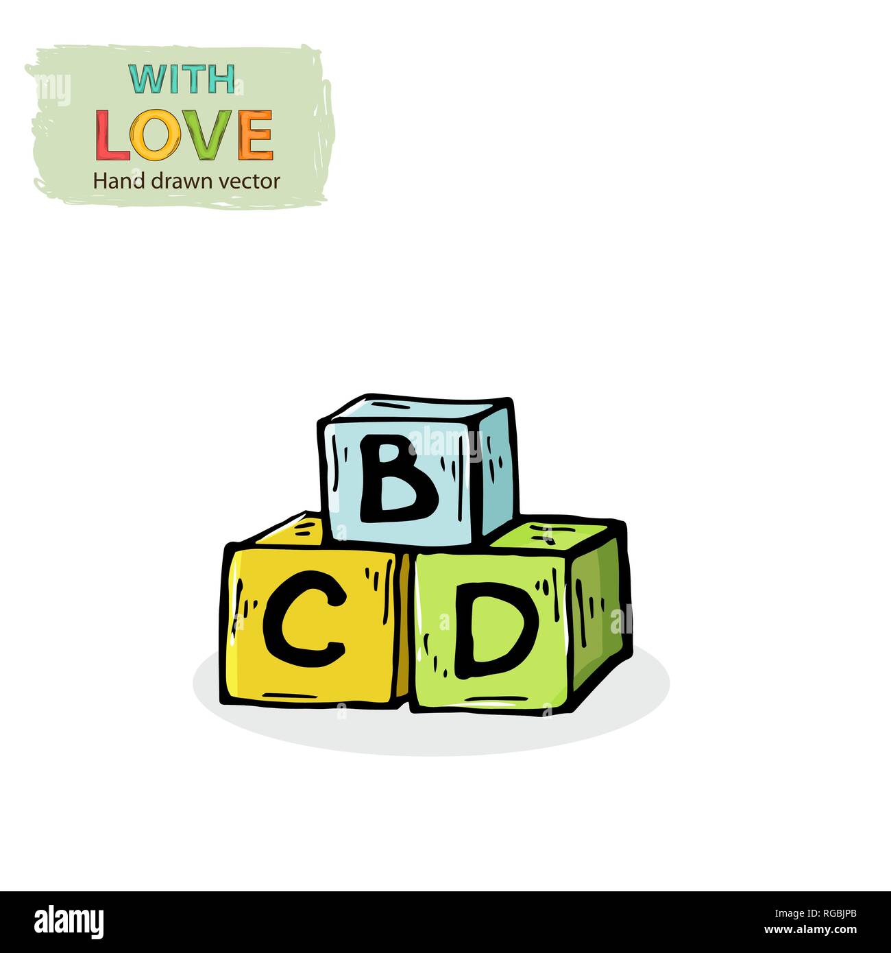 Vector cubes blocks kids toy isolated on a white background Stock ...