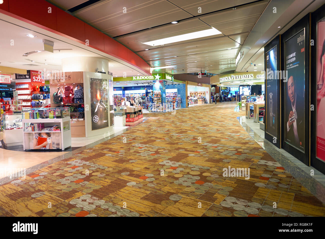 SINGAPORE - CIRCA AUGUST, 2016: stores at Singapore Changi Airport ...