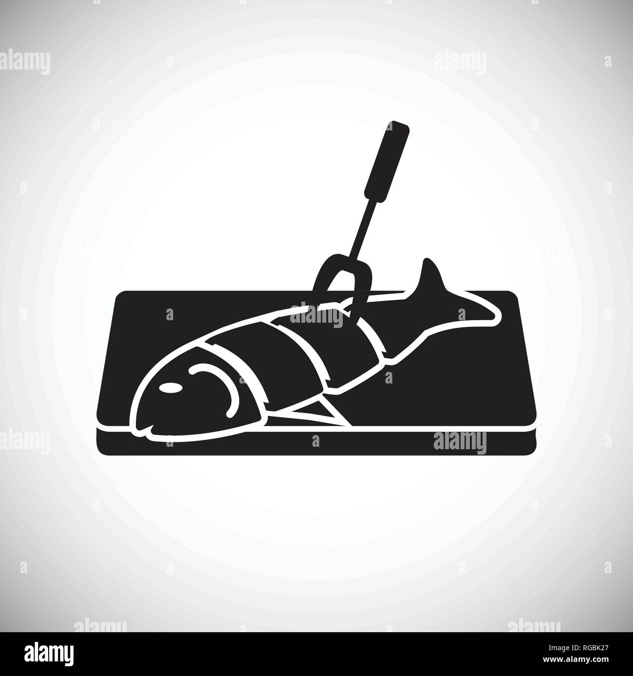 Grilled fish on white background for graphic and web design, Modern ...