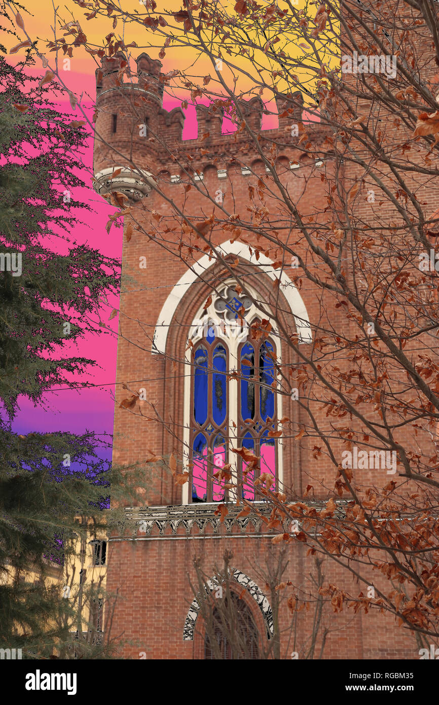 Double arched gothic window hi-res stock photography and images - Alamy