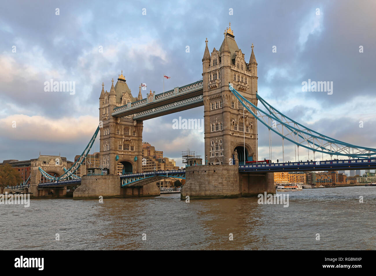 Tower Bridge at Cloudy Weather in London England Stock Photo - Alamy