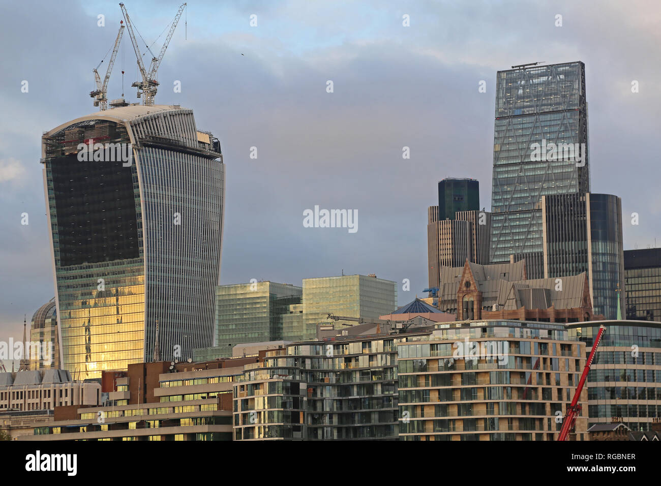 Skyscraper Building During Construction in City of London Stock Photo ...