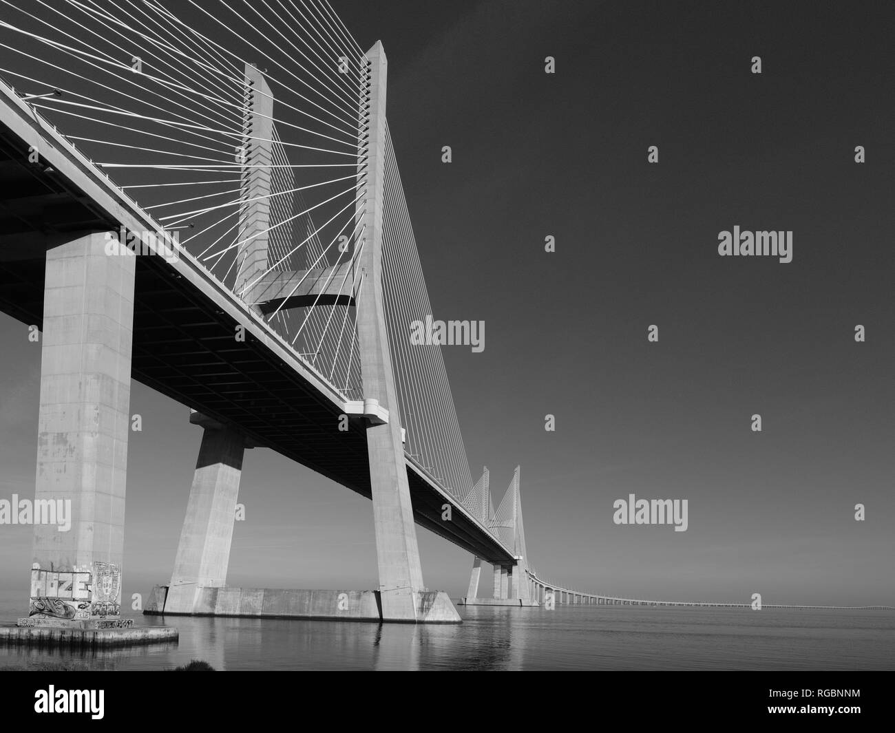 Vasco De Gama Bridge Lisbon Portugal 2nd Longest Cable Stayed Bridge in ...