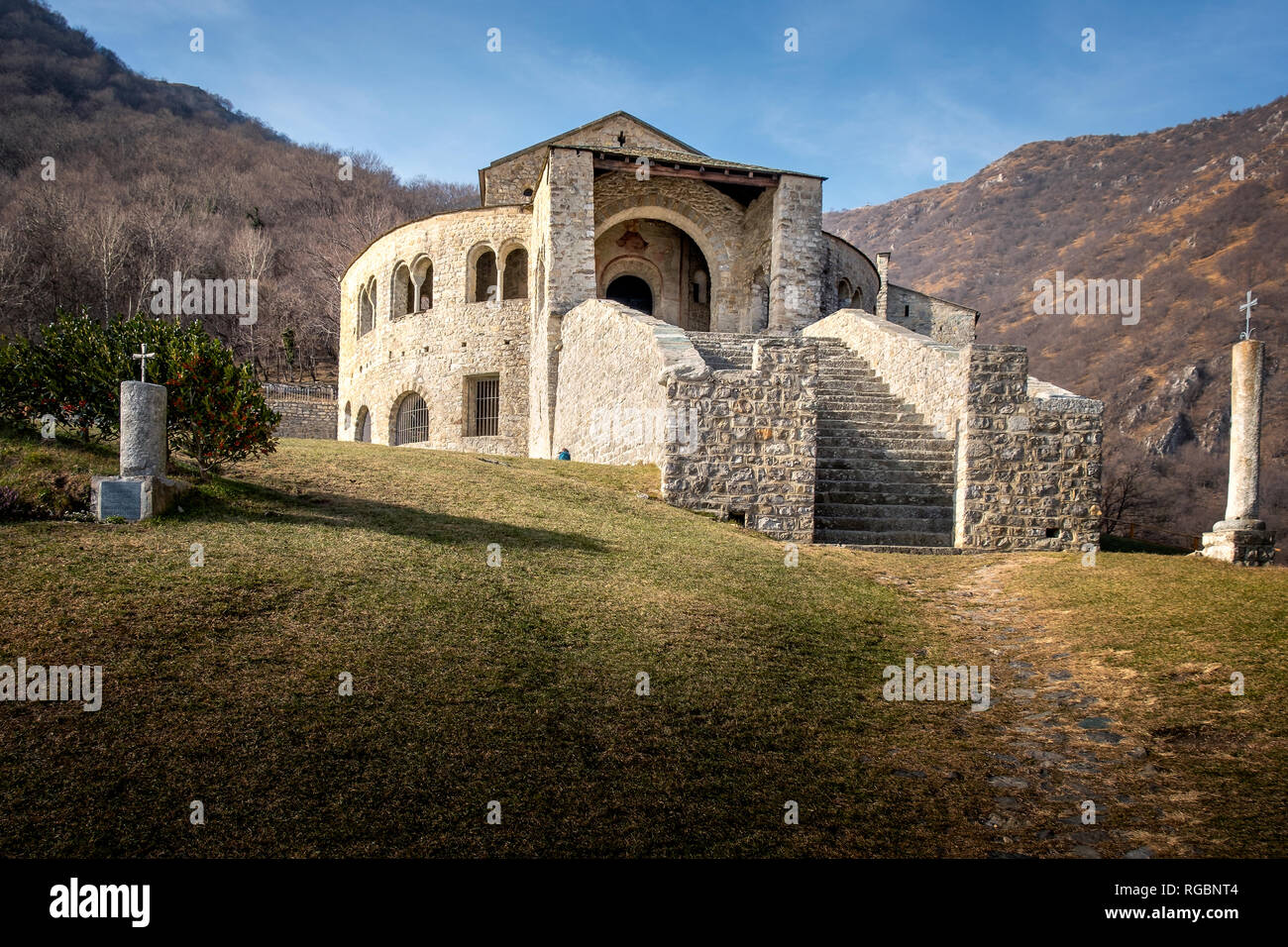 Beautiful panoramic view of the Abbey of Saint Peter between the ...