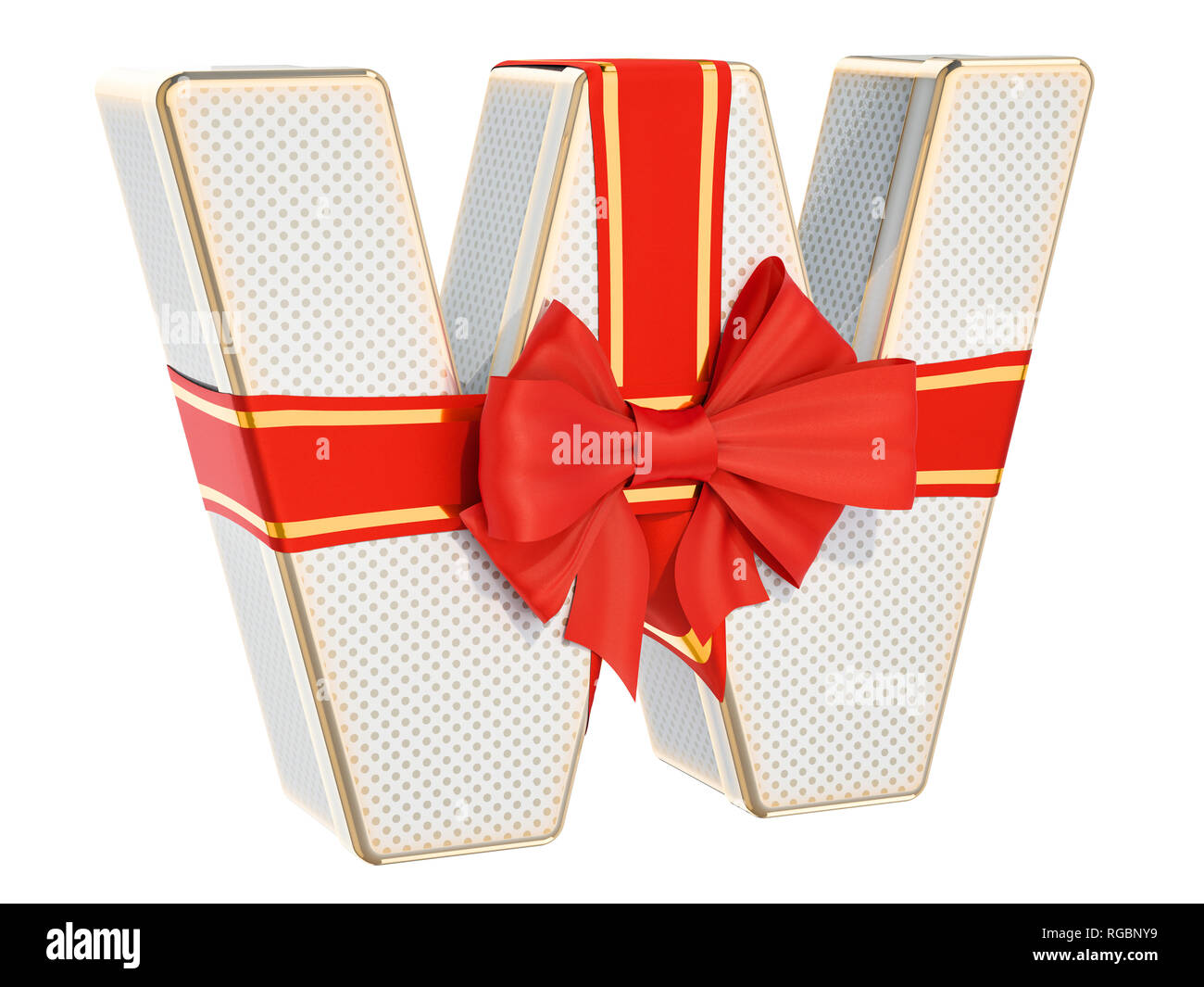 Letter G, gift box shaped of a letter G with red ribbon bow. 3D ...
