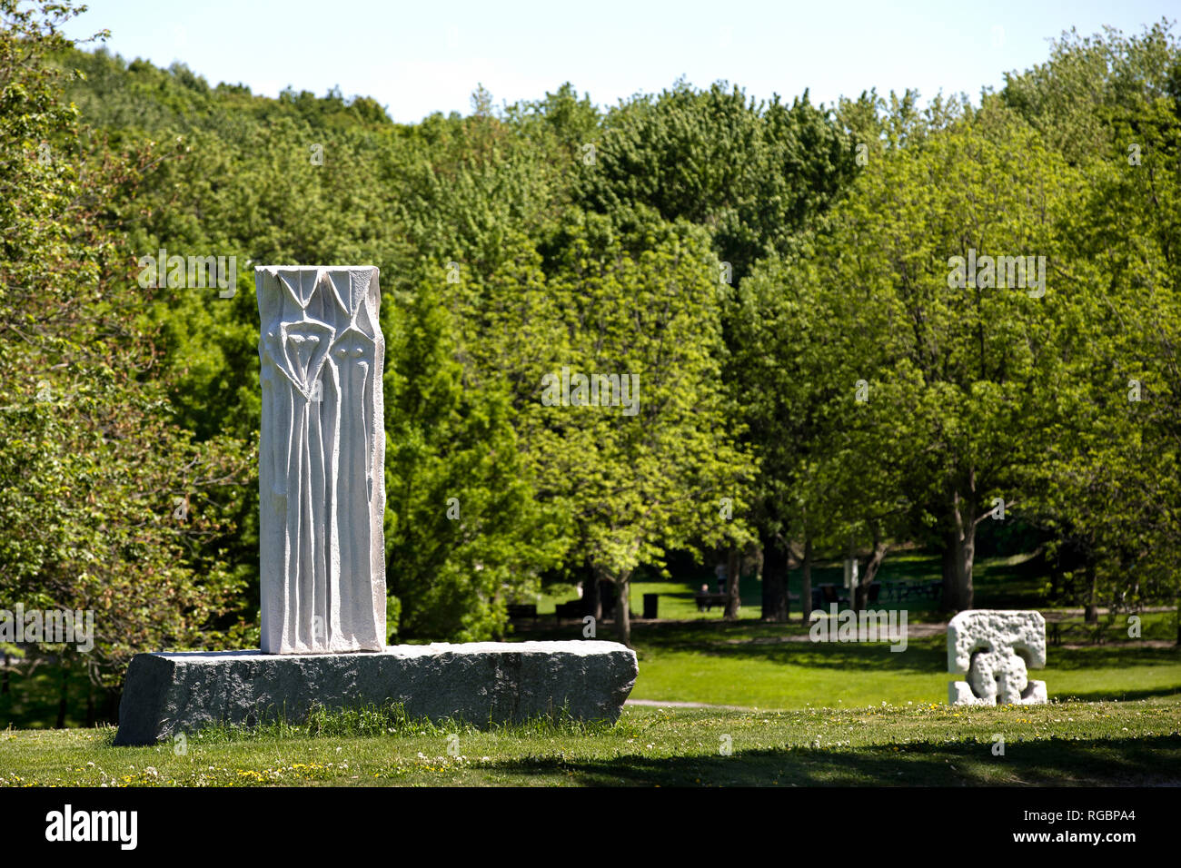 MONTREAL, QUEBEC, CANADA, JUNE 3, 2018: White Statues in the Mount ...