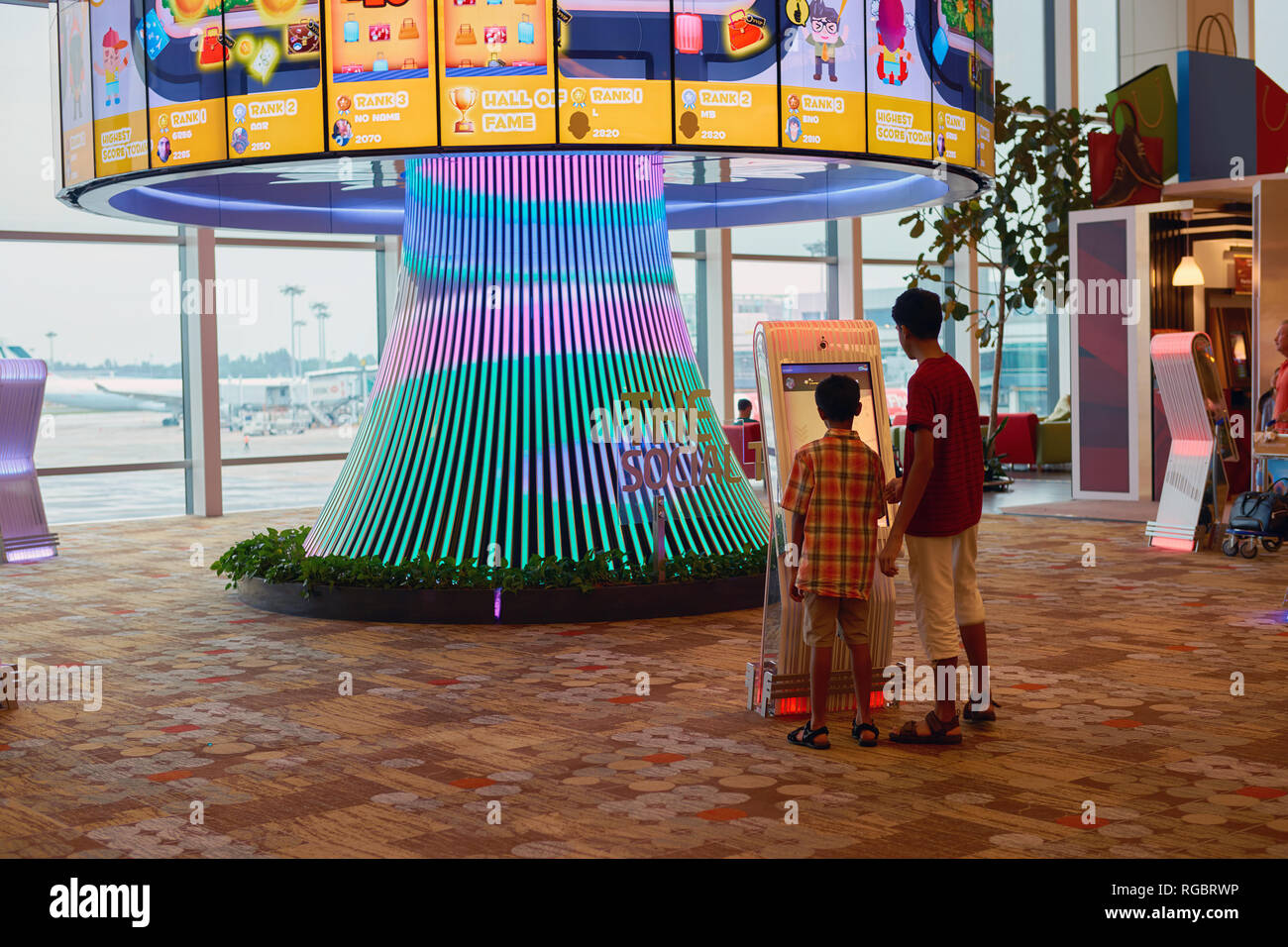 SINGAPORE - CIRCA SEPTEMBER, 2016: the Social Tree at Singapore Changi ...