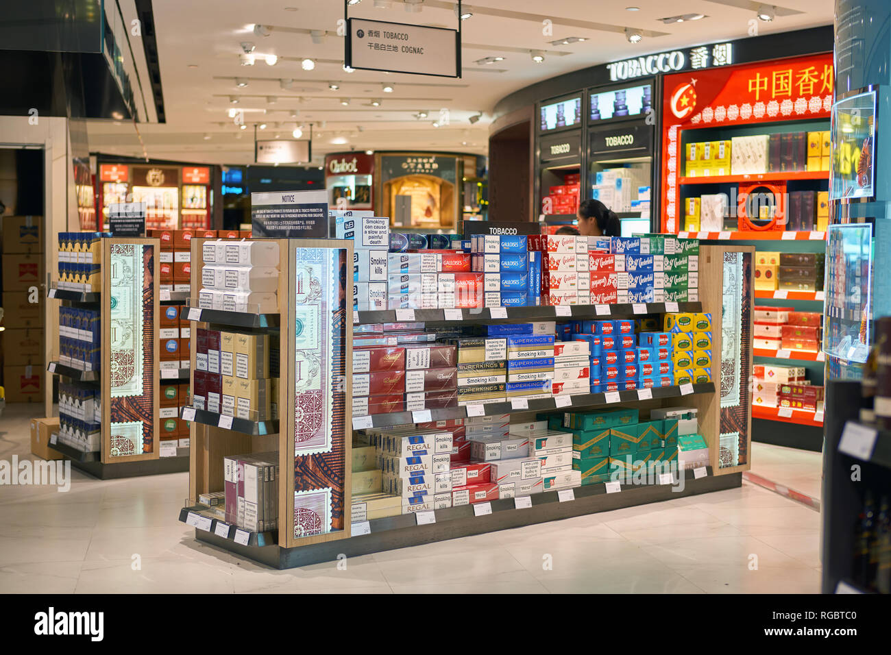 SINGAPORE - CIRCA SEPTEMBER, 2016: cigarettes on display at a store in ...