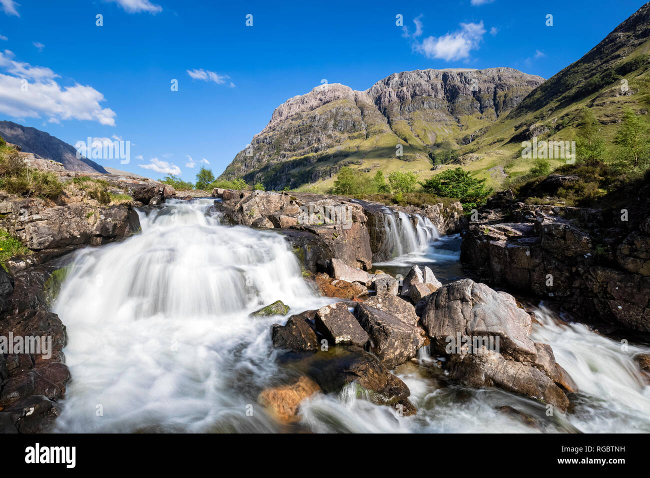 Clachaig falls and mountain aonach dubh hi-res stock photography and ...