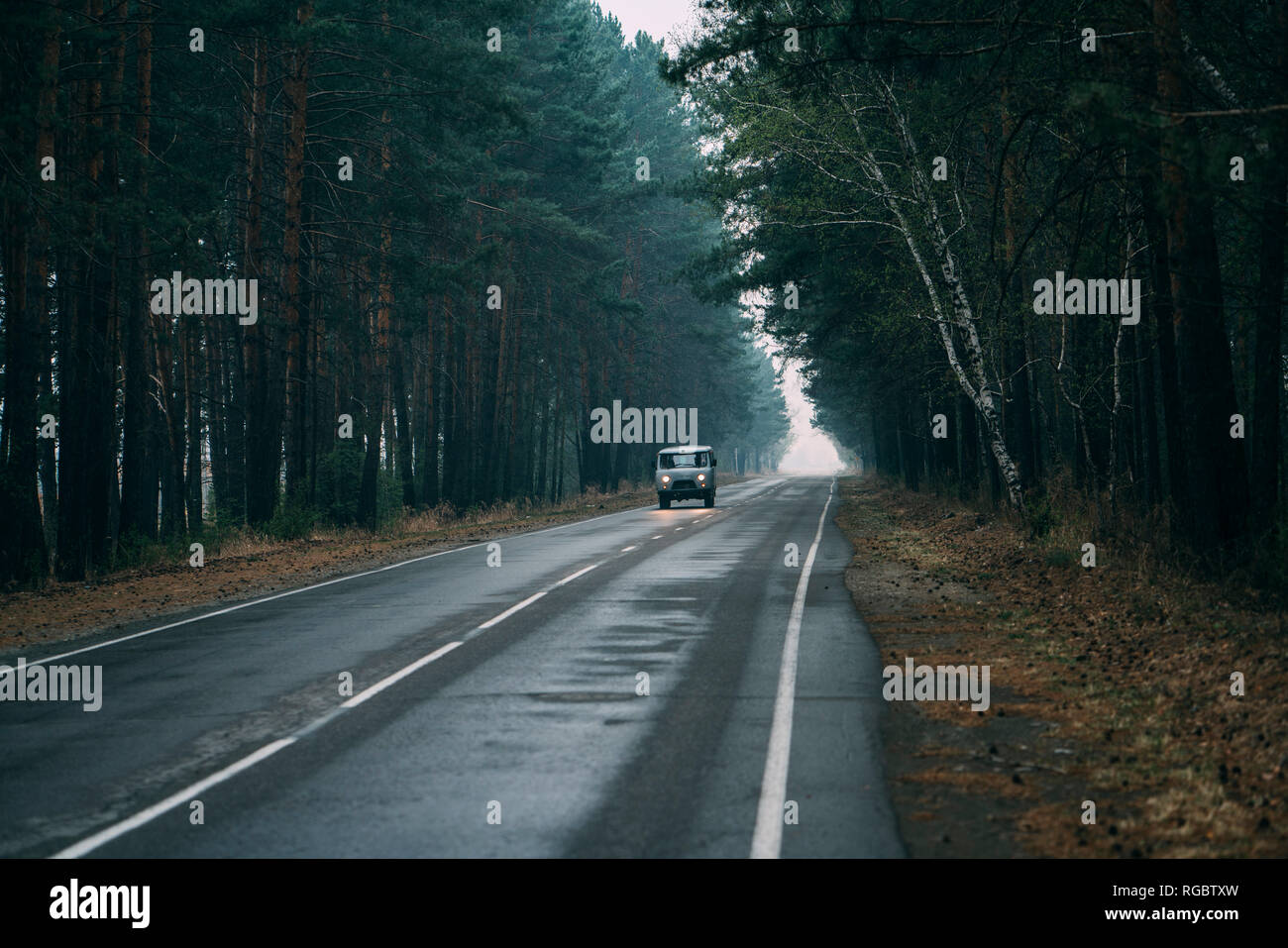 Driving on forest road hi-res stock photography and images - Alamy