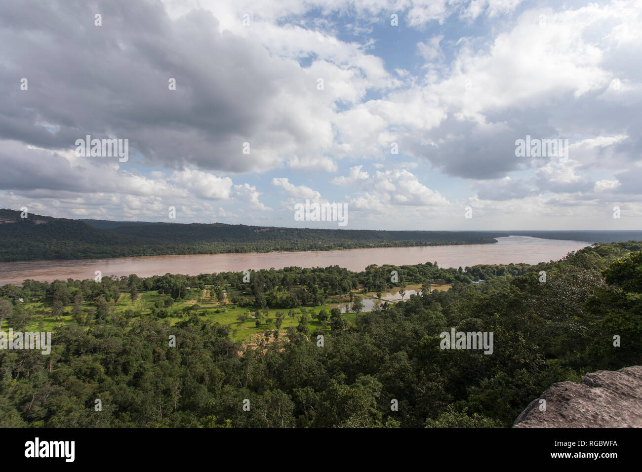 Thailand, Ubon Ratchathani Province, Pha Taem National Park, View to ...