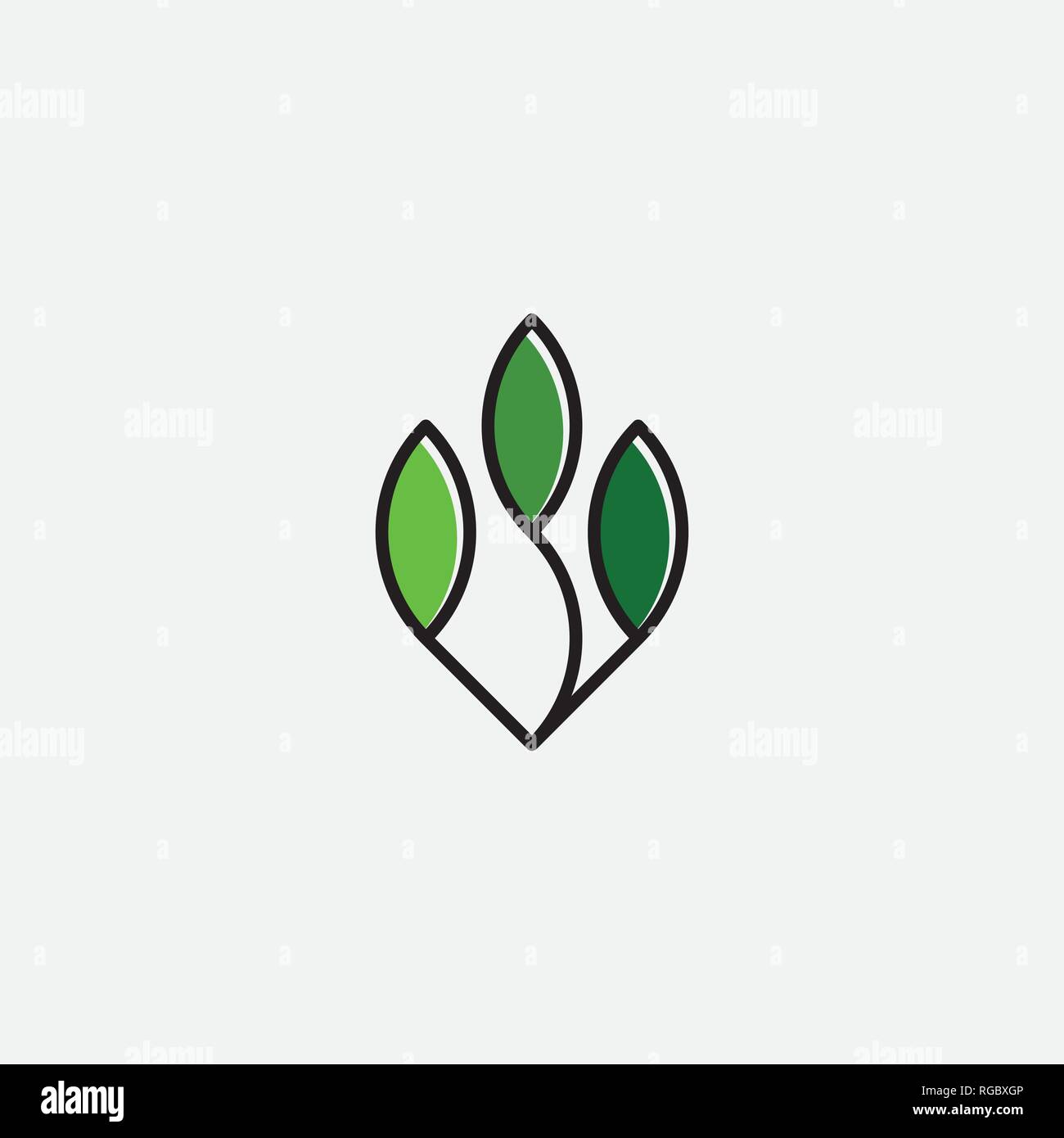 bio organic leaves symbol icon clipart Stock Vector Image & Art - Alamy