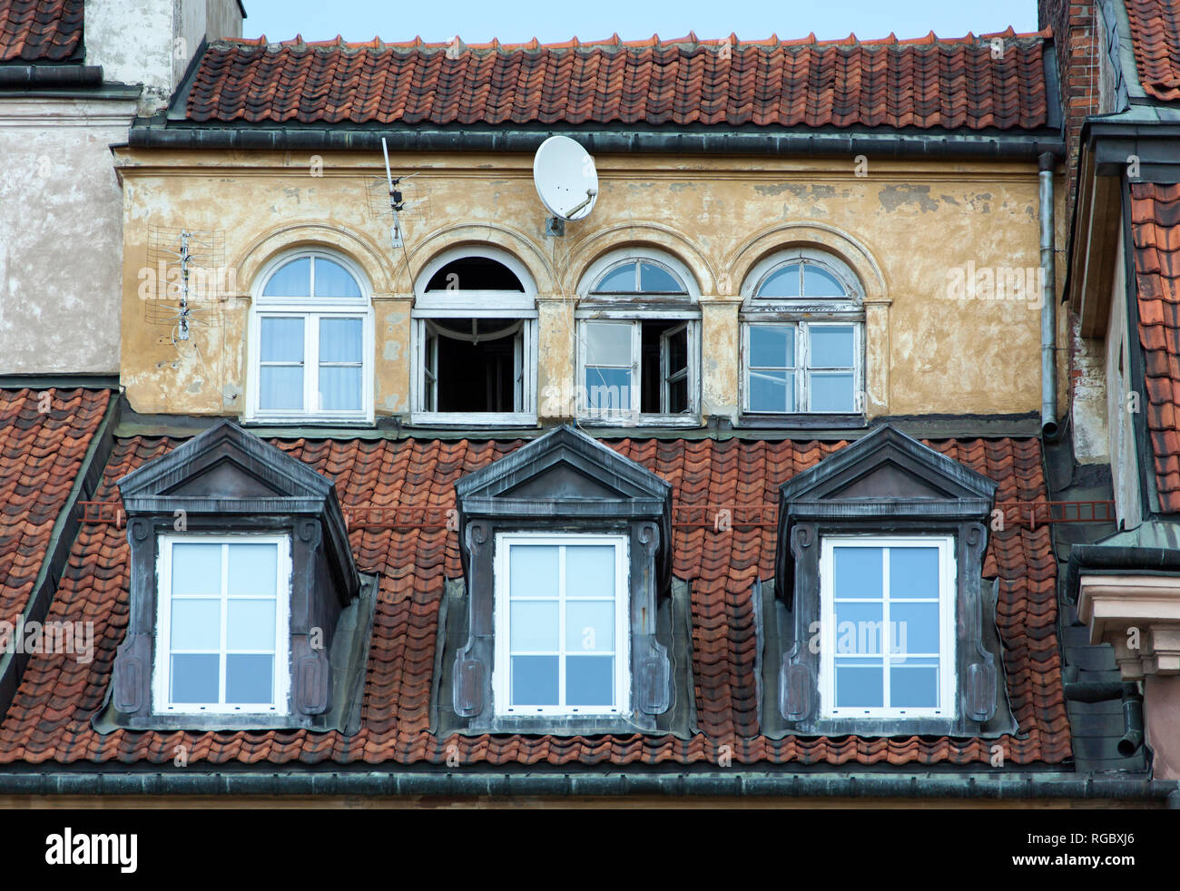 The rooftops and windows that was made to look older in completely ...