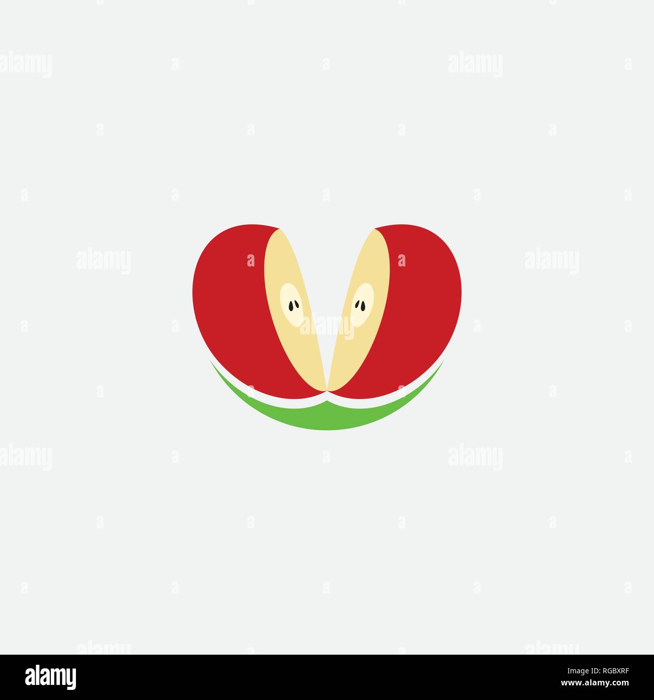 Cutted apple Stock Vector Images - Alamy