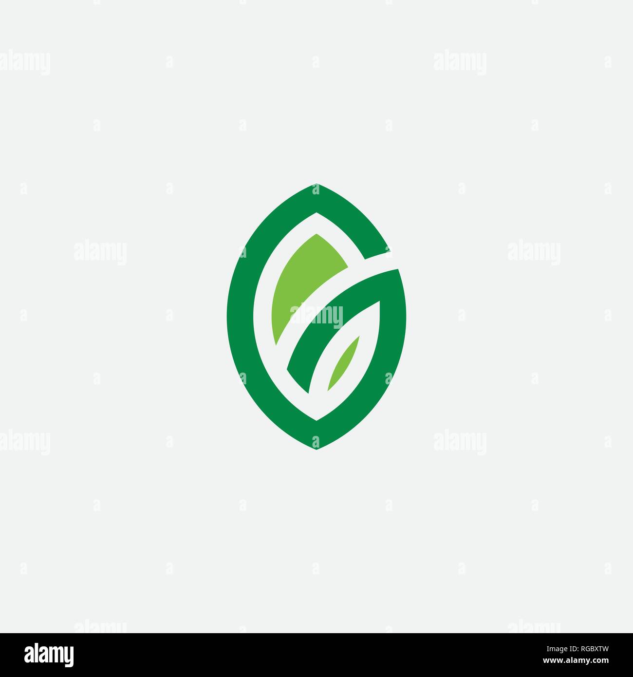 eco green leaf logo symbol vector bio organic Stock Vector Image & Art ...