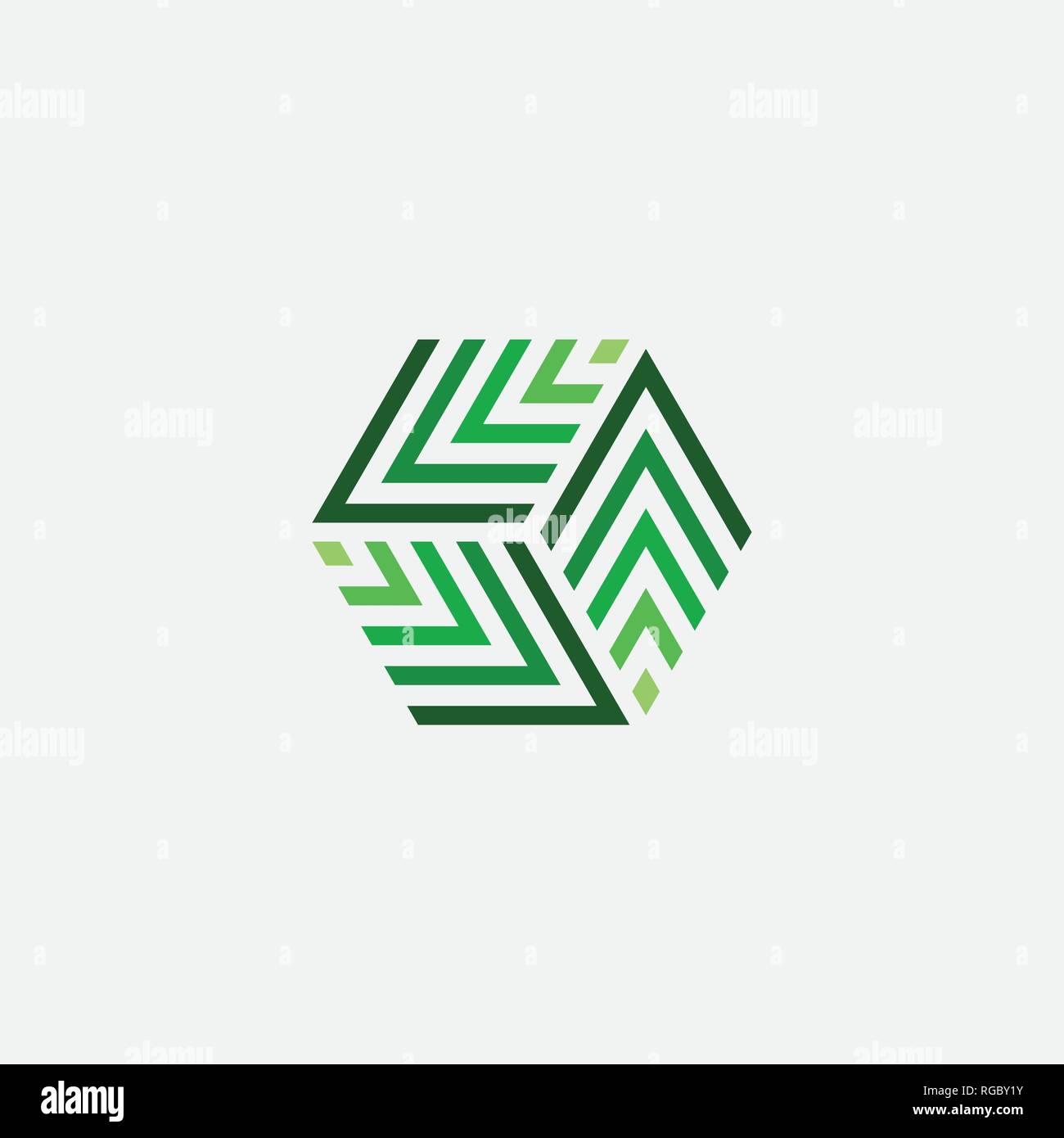 green cube hexagon logo vector box Stock Vector Image & Art - Alamy