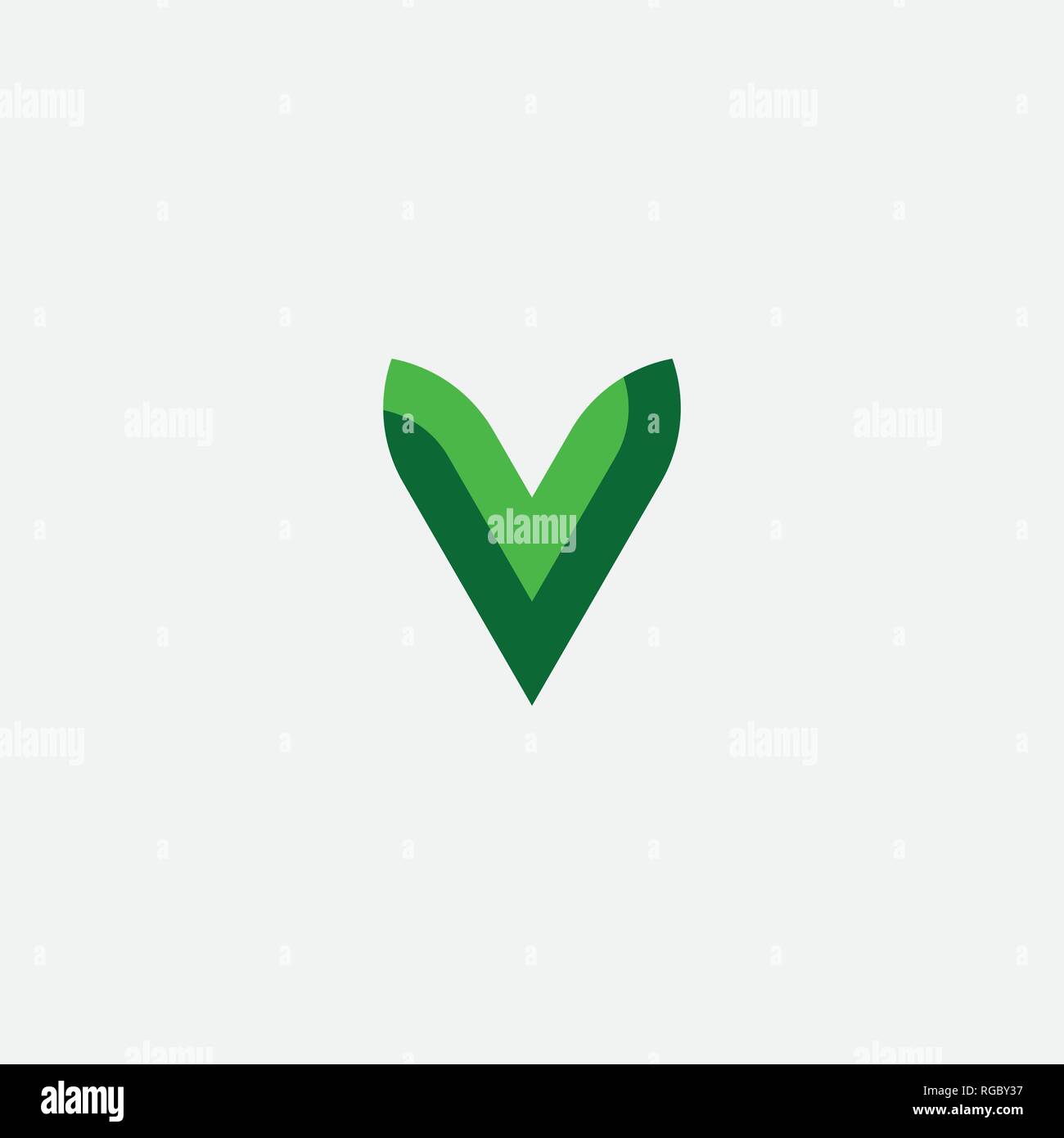 Green letter v hi-res stock photography and images - Alamy