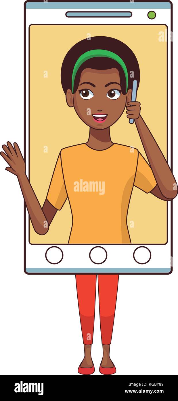 young woman calling cartoon Stock Vector Image & Art - Alamy