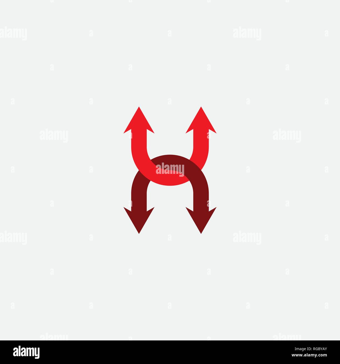 letter h logo arrows red symbol vector design Stock Vector Image & Art ...