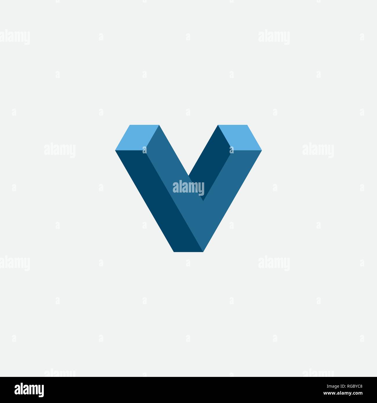 V Logo 3d
