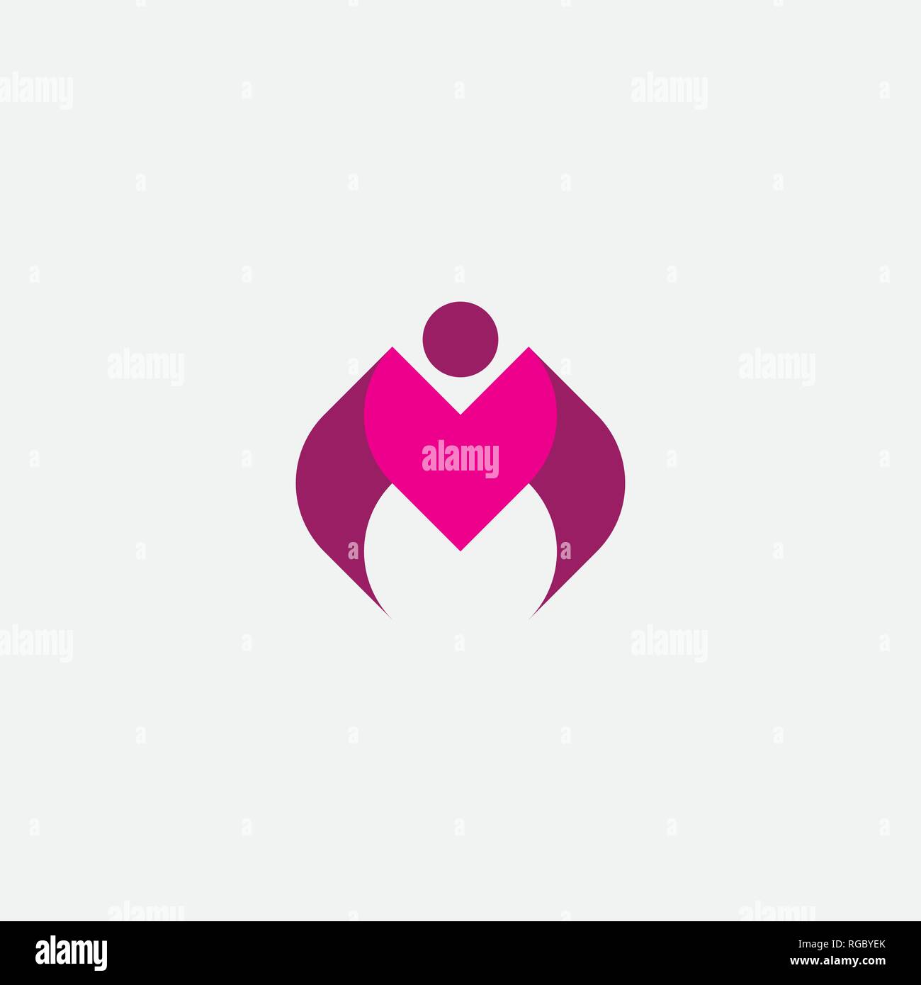 magenta man letter m logotype vector sign design Stock Vector Image ...