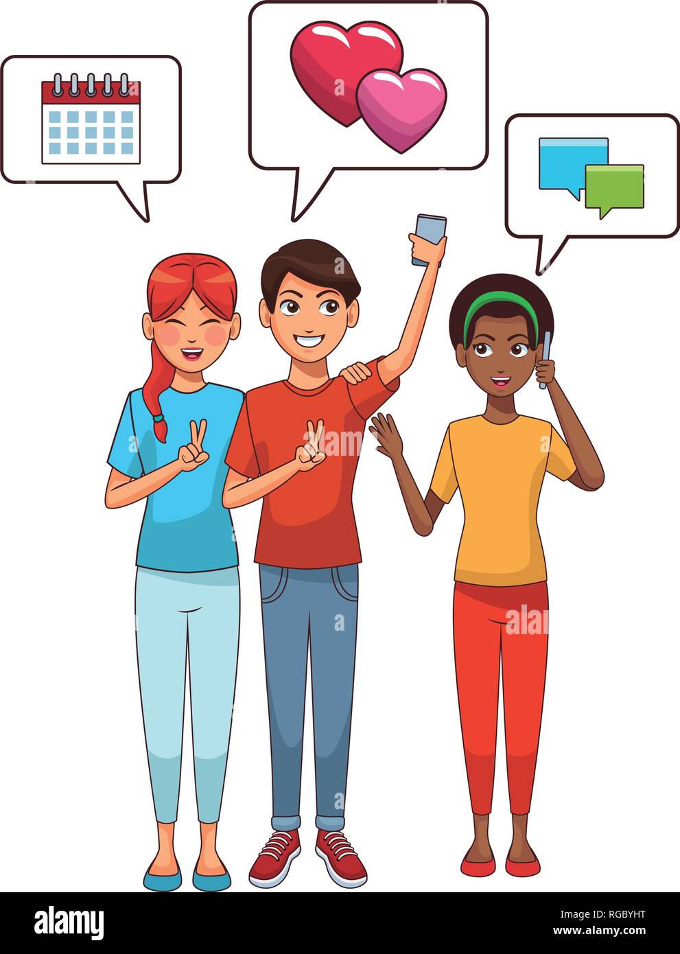group of friends cartoon Stock Vector Image & Art - Alamy