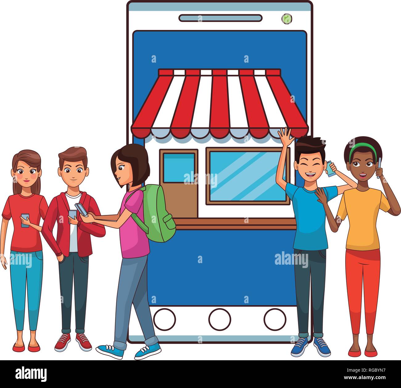 group of friends cartoon Stock Vector Image & Art - Alamy