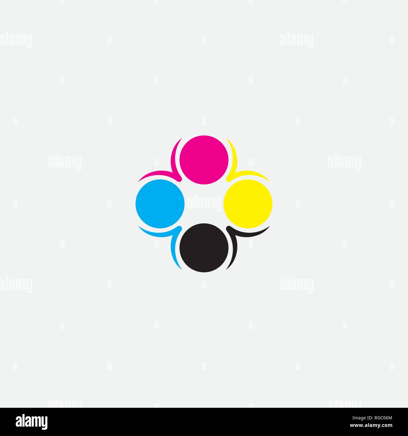 print mark icon logo cmyk symbol design Stock Vector Image & Art - Alamy