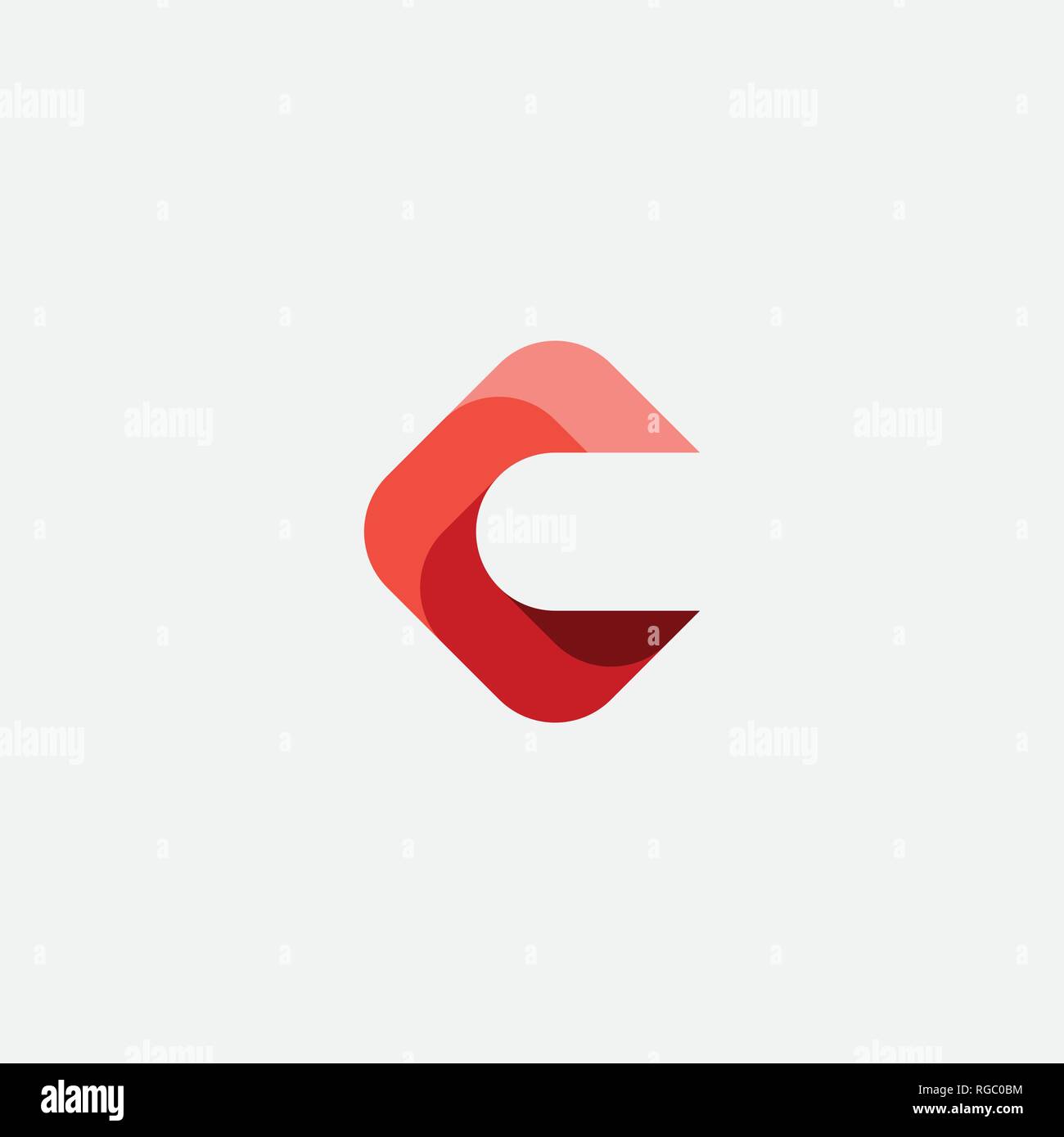 red geometric letter c icon sign design element Stock Vector Image ...