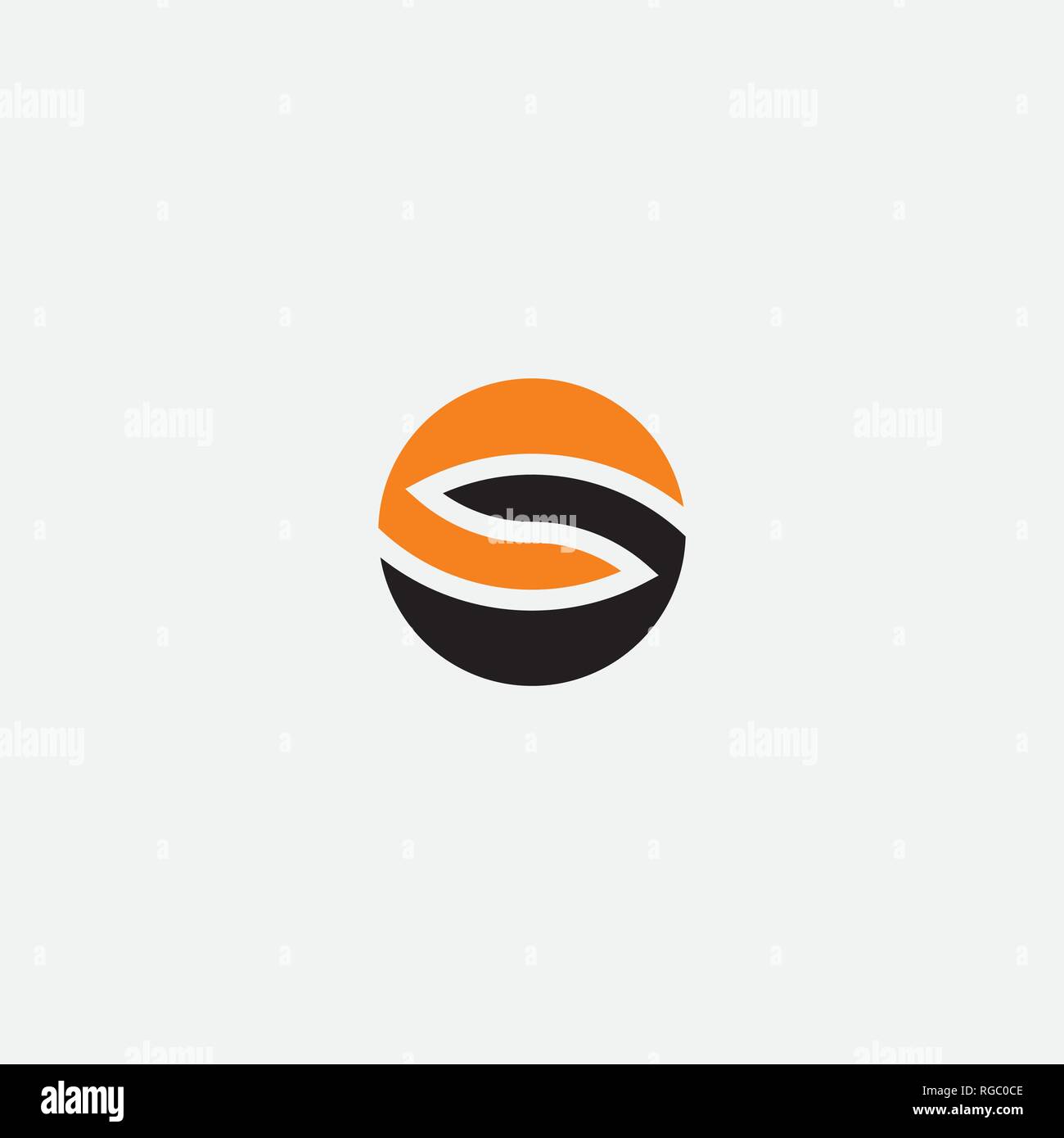 s logo circle letter icon symbol design element Stock Vector Image ...