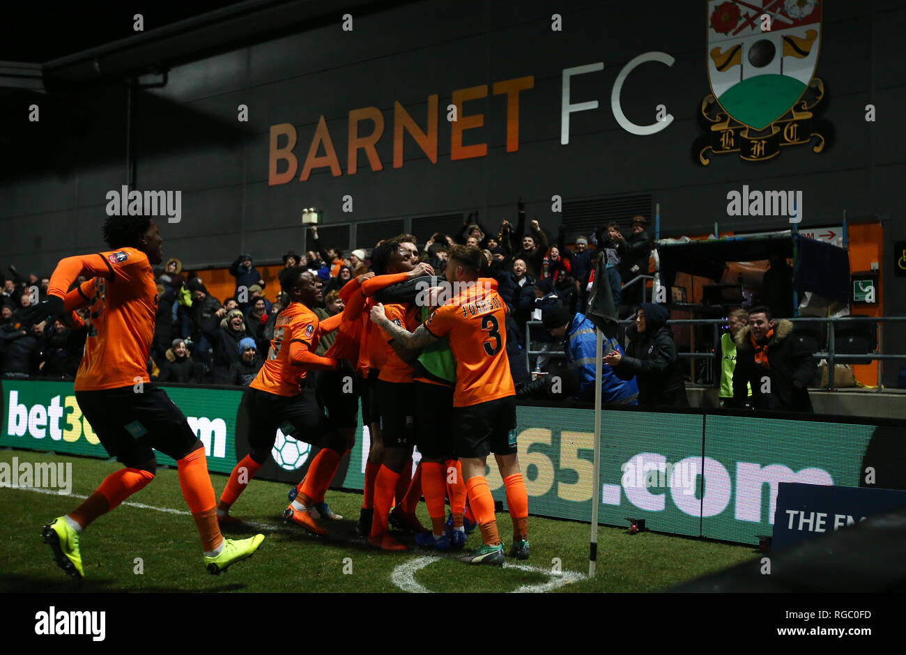 Barnets dan sparkes celebrates scoring hi-res stock photography and ...