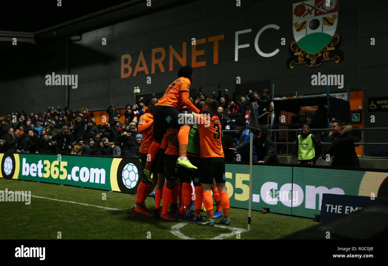 Barnets dan sparkes celebrates scoring hi-res stock photography and ...