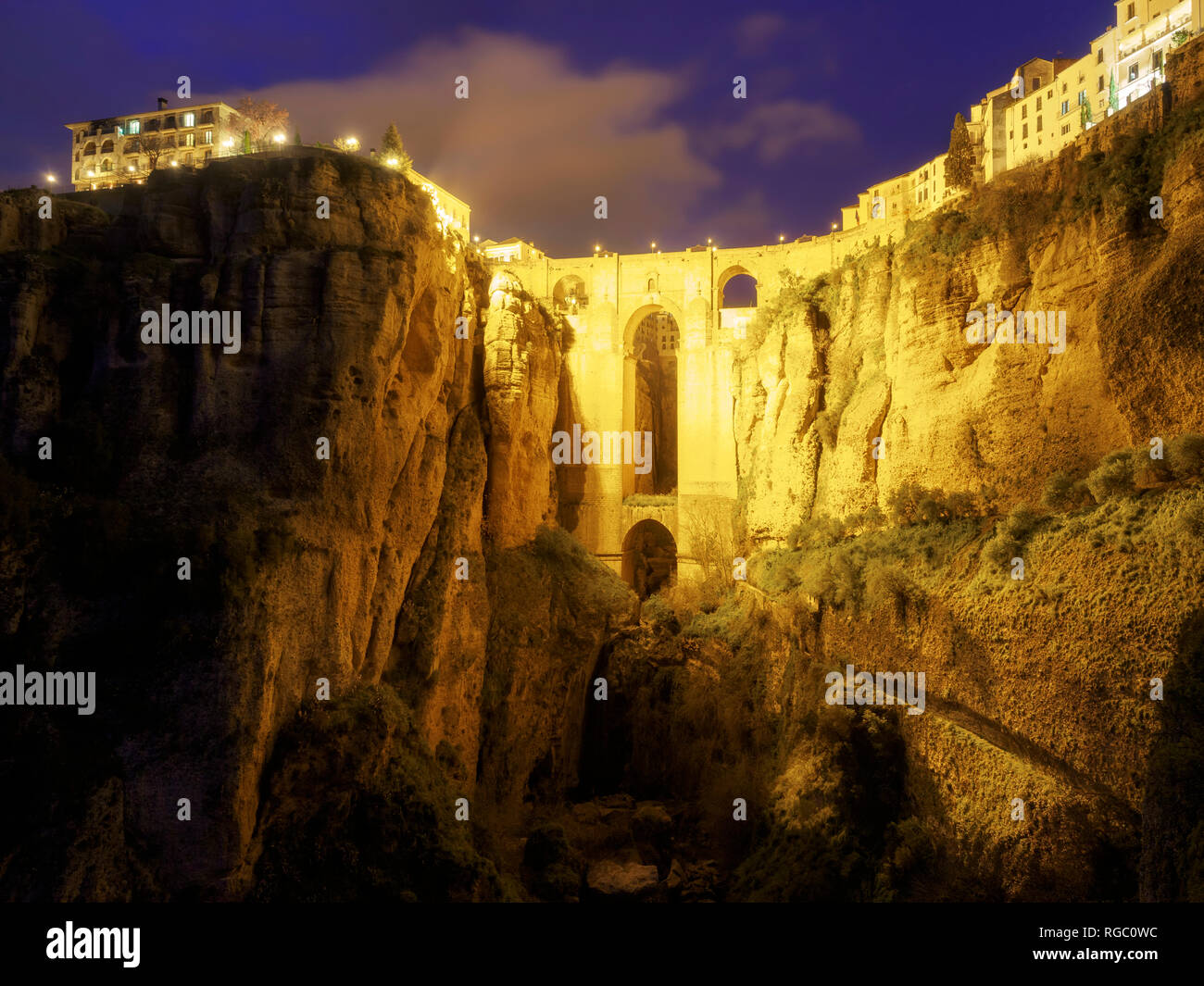 Ronda at night hi-res stock photography and images - Alamy