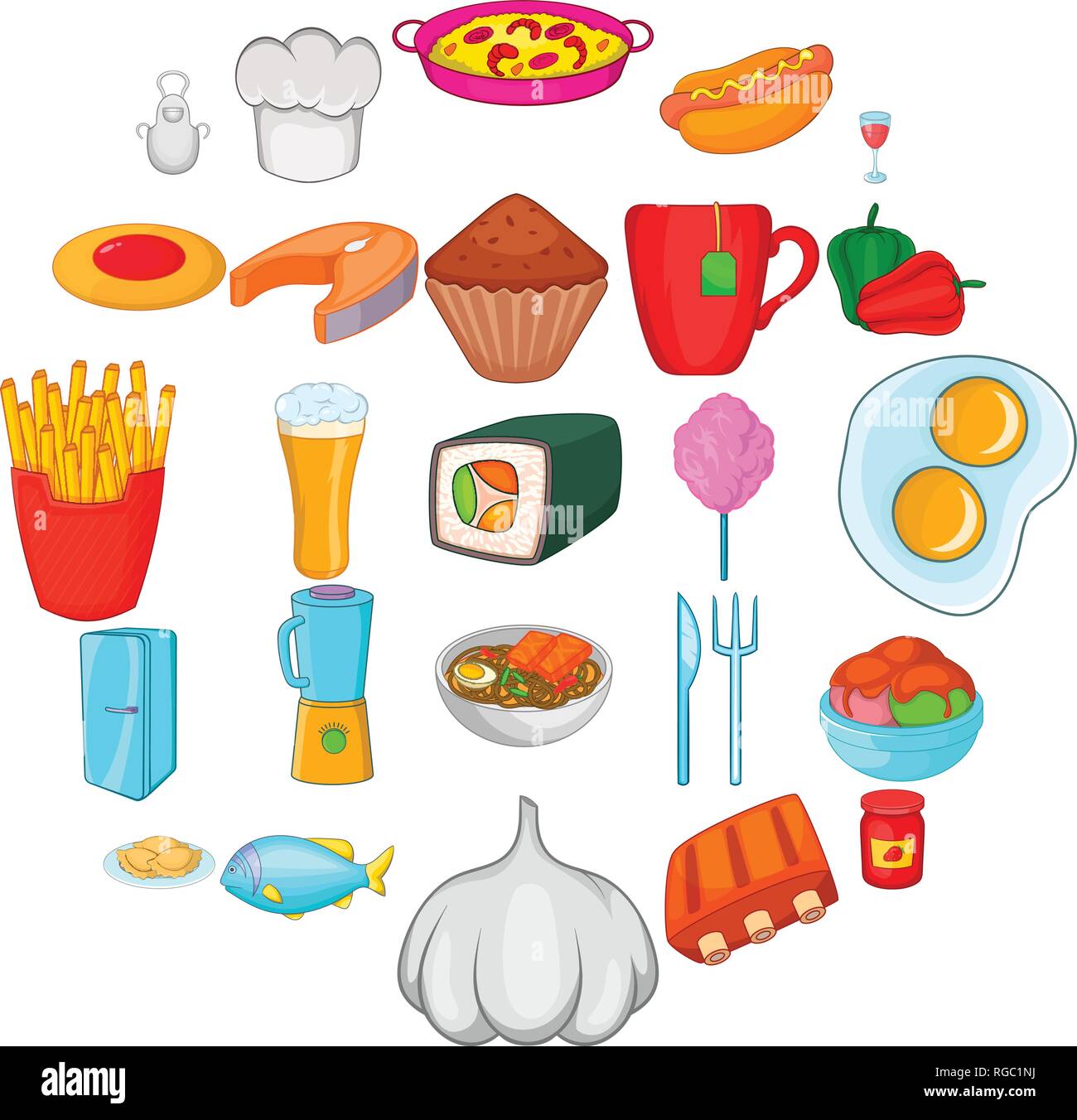 Have supper icons set, cartoon style Stock Vector Image & Art - Alamy