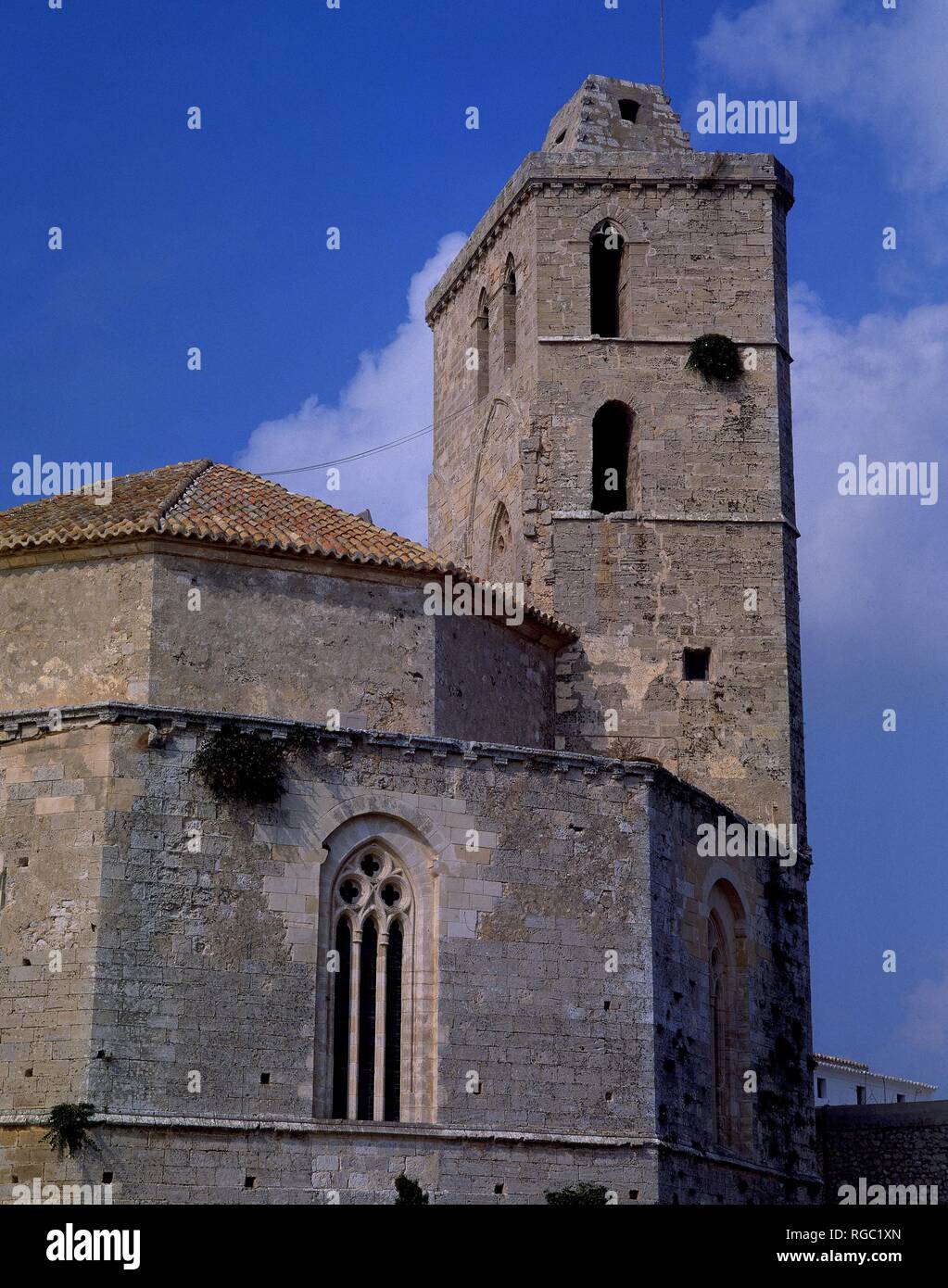 ABSIDES DE LA CATEDRAL Y TORRE. Location: CATEDRAL. SPAIN Stock Photo ...
