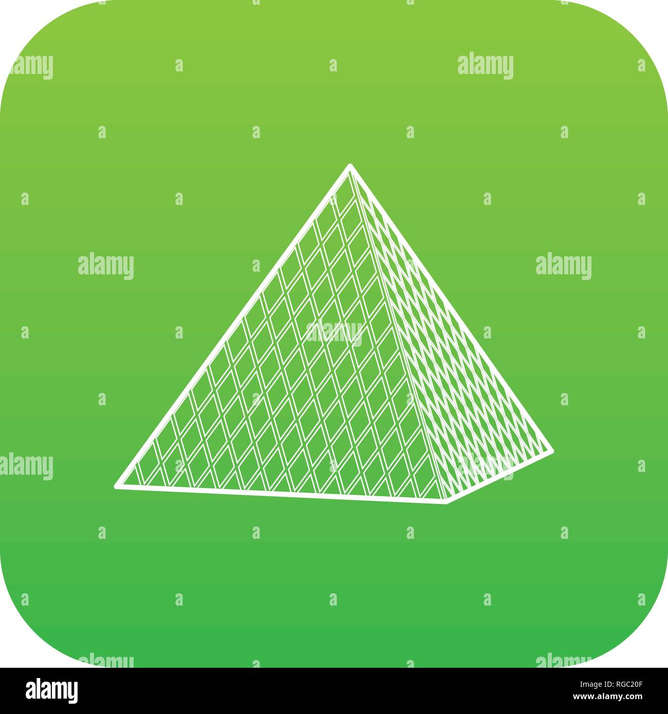 Louvre pyramid icon green vector Stock Vector Image & Art - Alamy