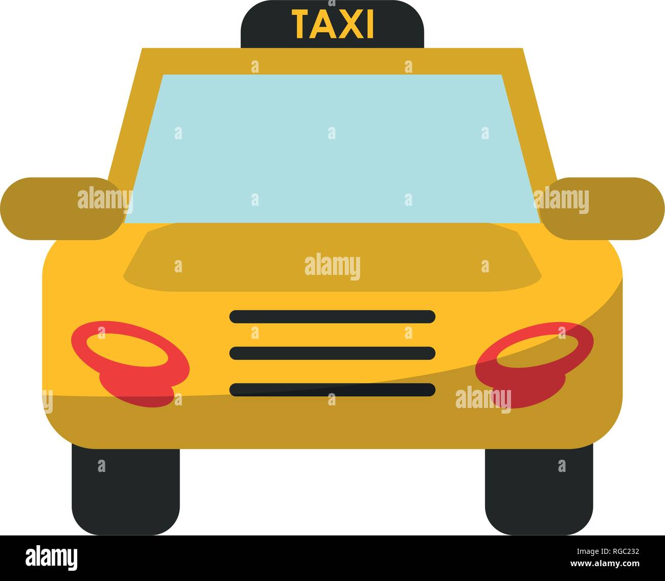 taxi cab vehicle frontview Stock Vector Image & Art - Alamy