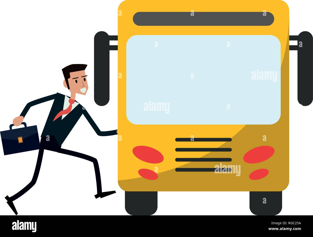 businessman with briefcase taking bus Stock Vector Image & Art - Alamy