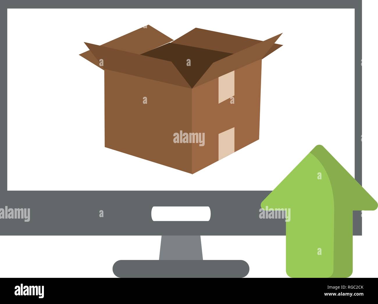 computer uploading box on screen Stock Vector Image & Art - Alamy