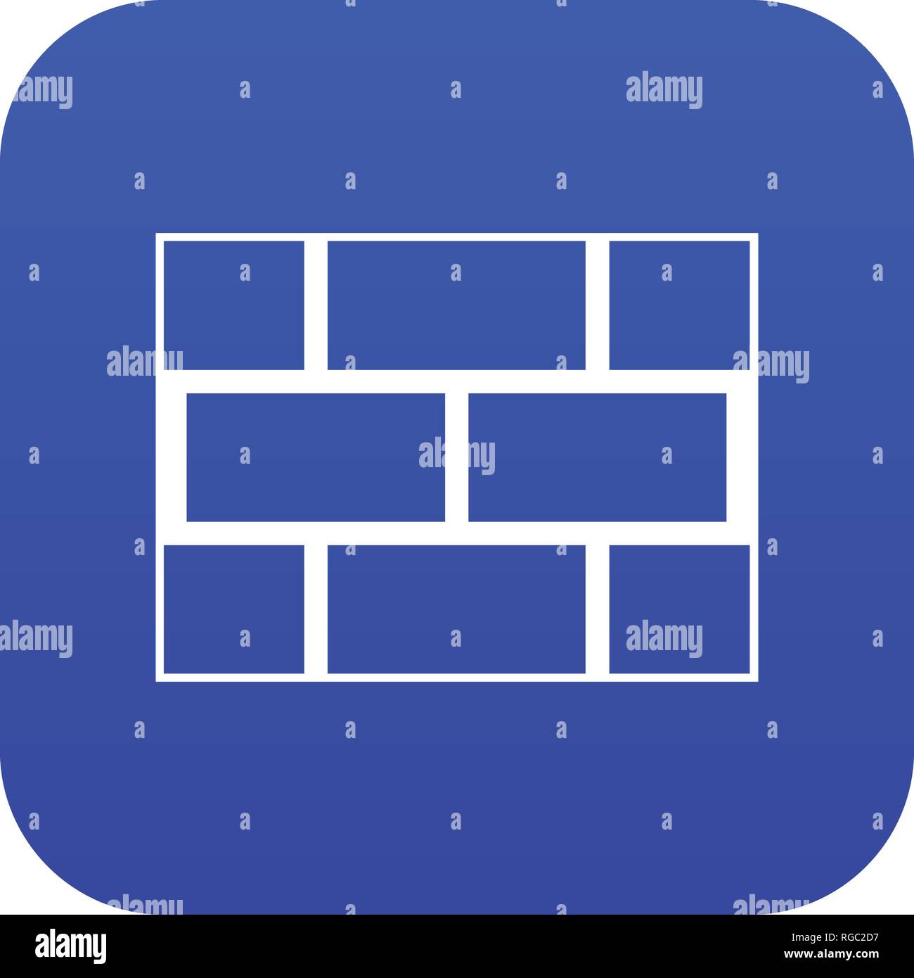 Concrete block wall icon digital blue Stock Vector Image & Art - Alamy
