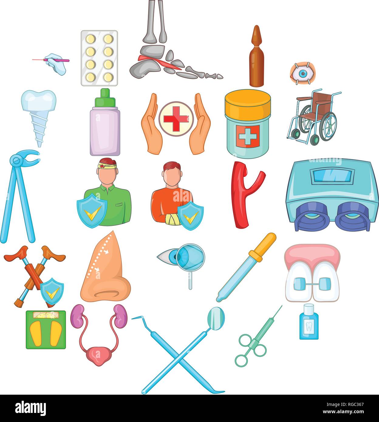 Disease icons set, cartoon style Stock Vector Image & Art - Alamy