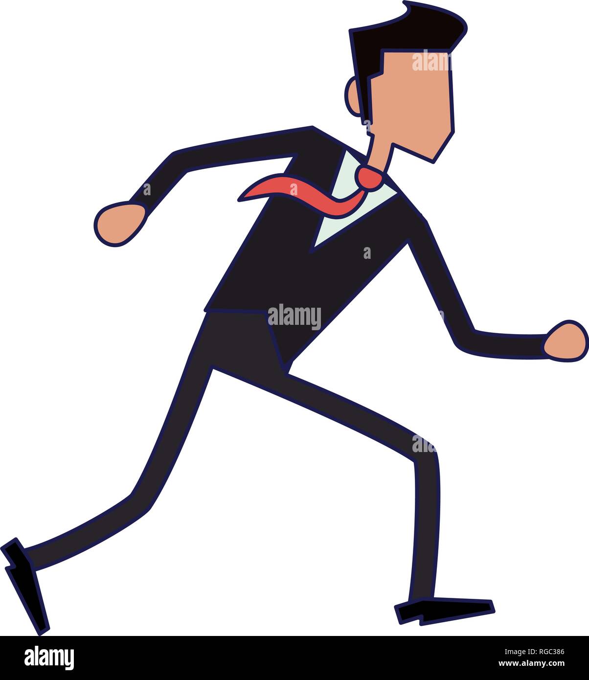 businessman running cartoon blue lines Stock Vector Image & Art - Alamy