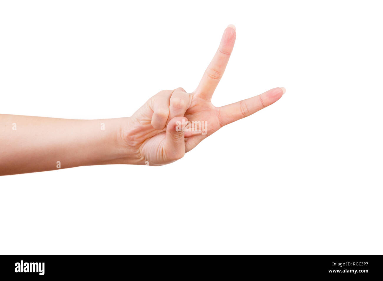 Female hand showing thumb up, ok, all right, victory hand sign gesture ...