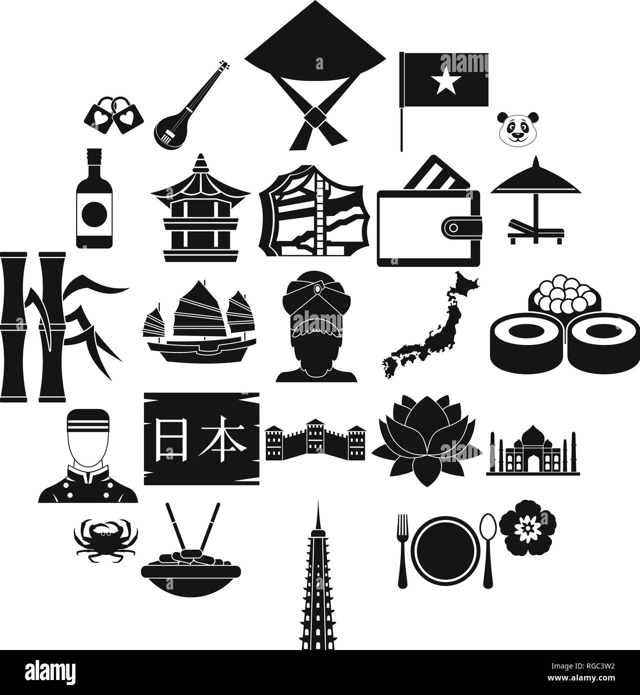 Diversity asia icons set, simple style Stock Vector Image & Art - Alamy
